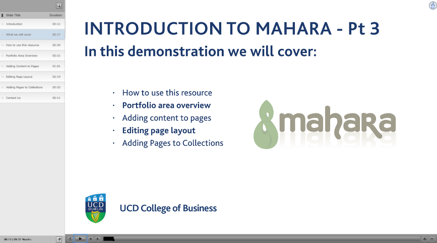 Mahara Learning Resource – Part 3