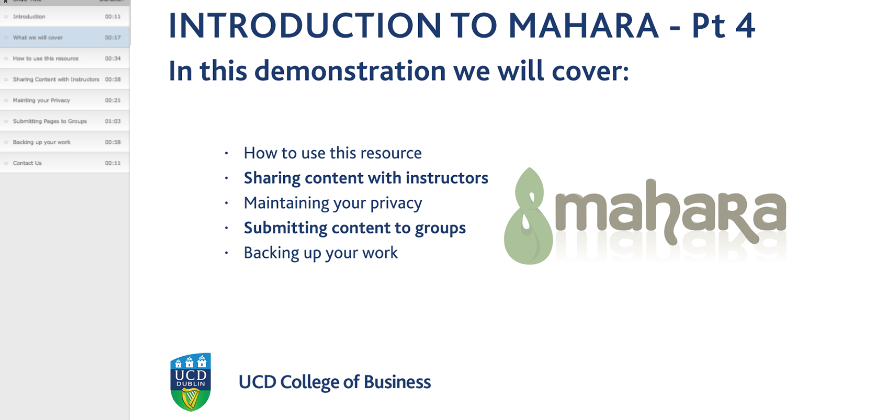 Mahara Learning Resource – Part 4
