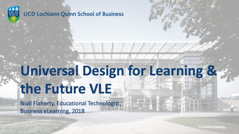 Universal Design for Learning in The Future VLE